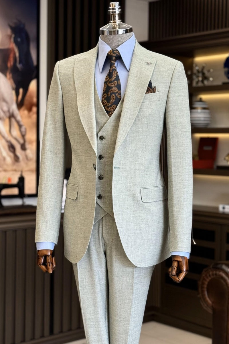 Classic Light Gray Formal Suits For Men With Waistcoat – Suitfitpro